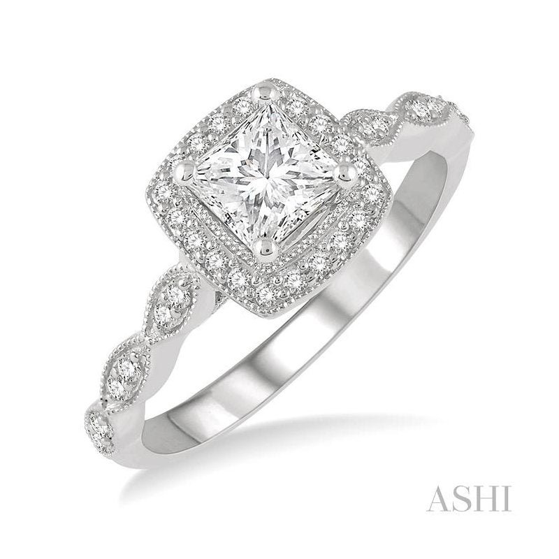 Princess Shape Halo Diamond Engagement Ring – Park Place Jewelers md