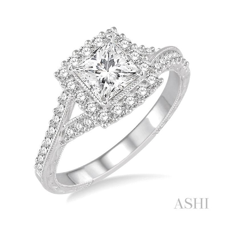 Princess Shape Halo Diamond Engagement Ring – Park Place Jewelers md