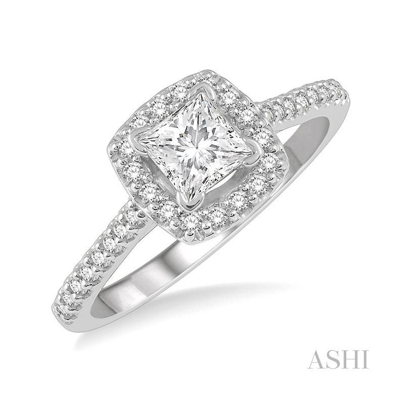 Princess Shape Halo Diamond Engagement Ring – Park Place Jewelers md