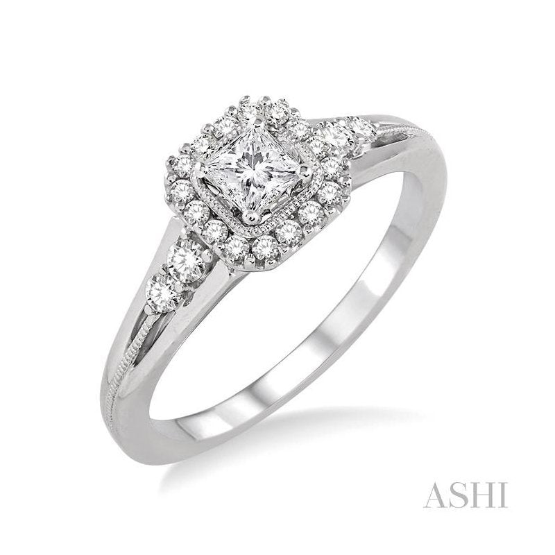 Princess Shape Halo Diamond Engagement Ring – Park Place Jewelers md